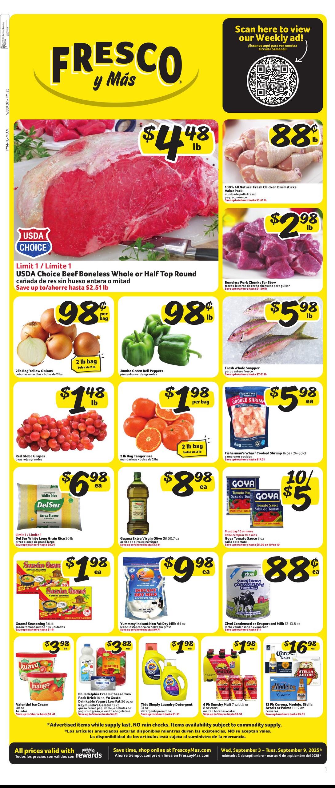 Fresco Y Mas Weekly Ad (09/03/25 - 09/09/25) & Flyer Preview - EveryPayJoy