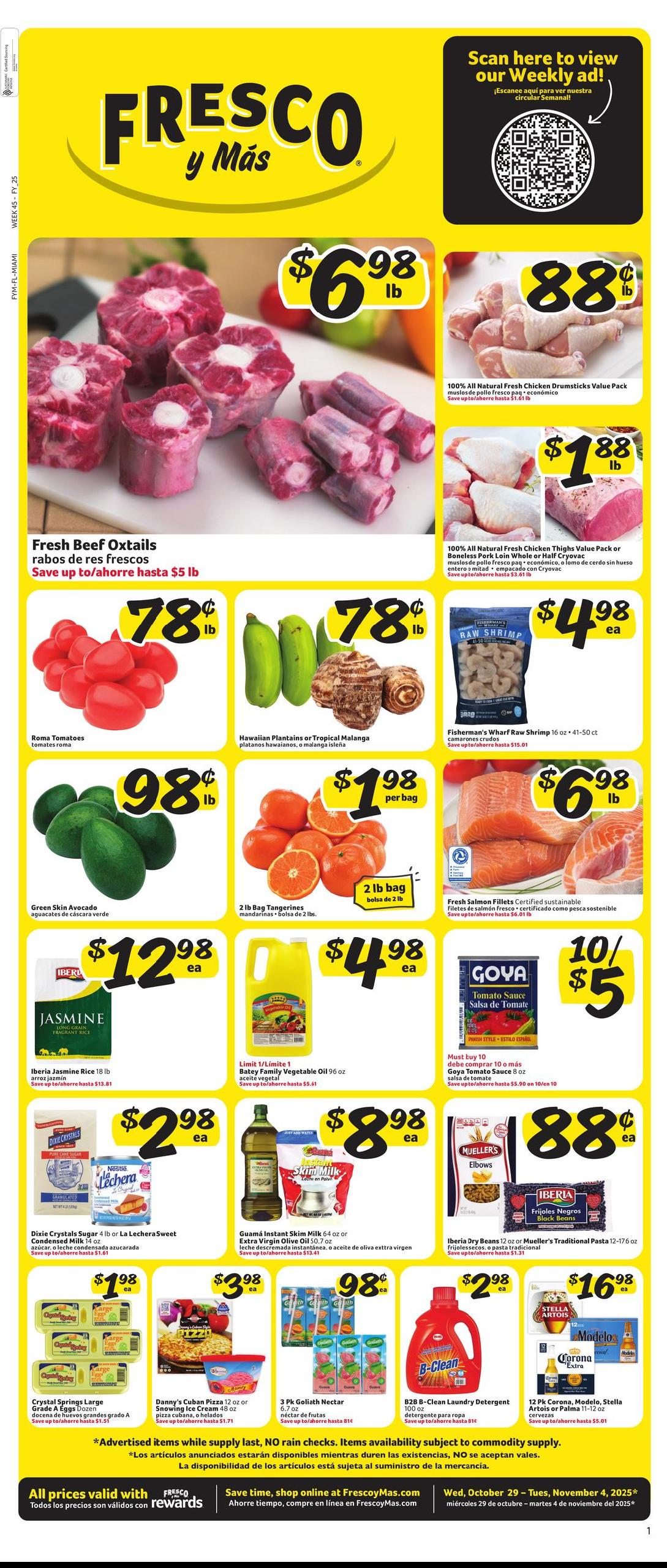 Fresco Y Mas Weekly Ad (10/29/25 - 11/04/25) & Flyer Preview - EveryPayJoy