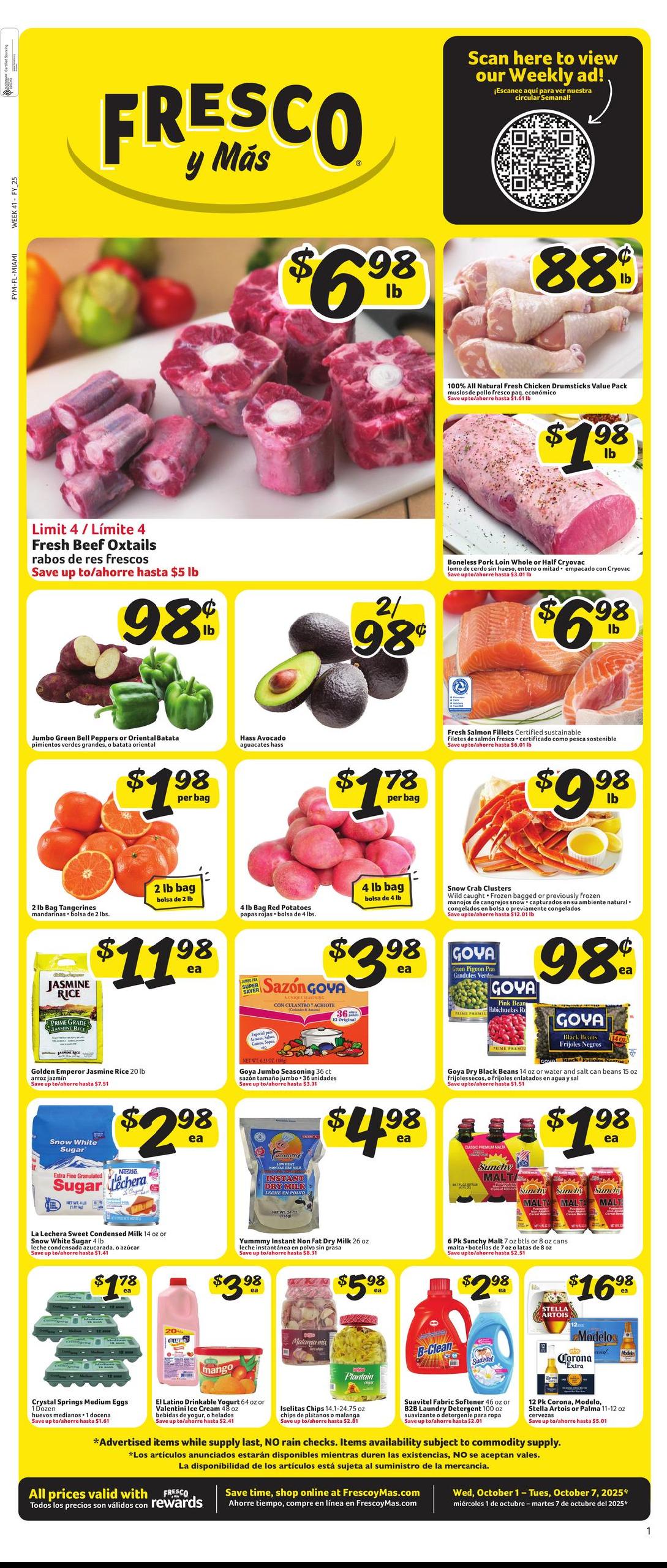 Fresco Y Mas Weekly Ad (10/01/25 - 10/07/25) & Flyer Preview - EveryPayJoy