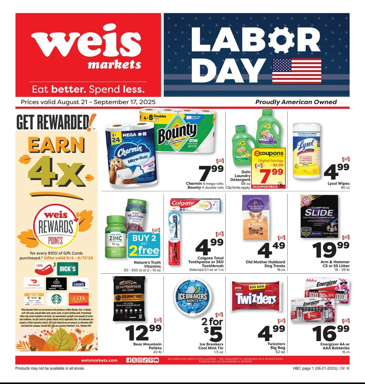 Weis Markets Weekly Ad (08/21/25 - 09/17/25) & Flyer Preview - EveryPayJoy
