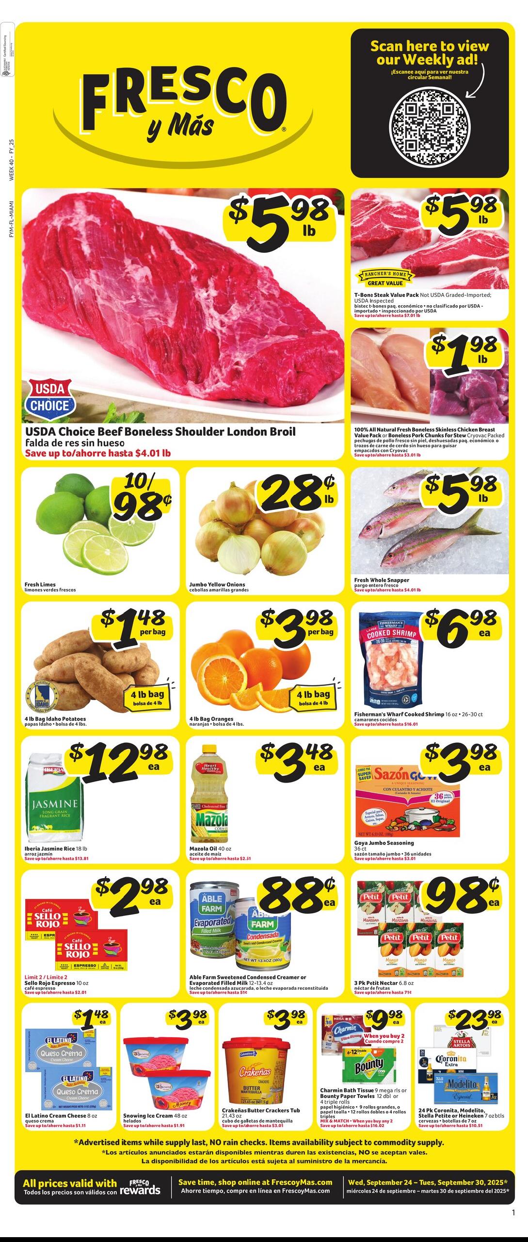 Fresco Y Mas Weekly Ad (10/01/25 - 10/07/25) & Flyer Preview - EveryPayJoy