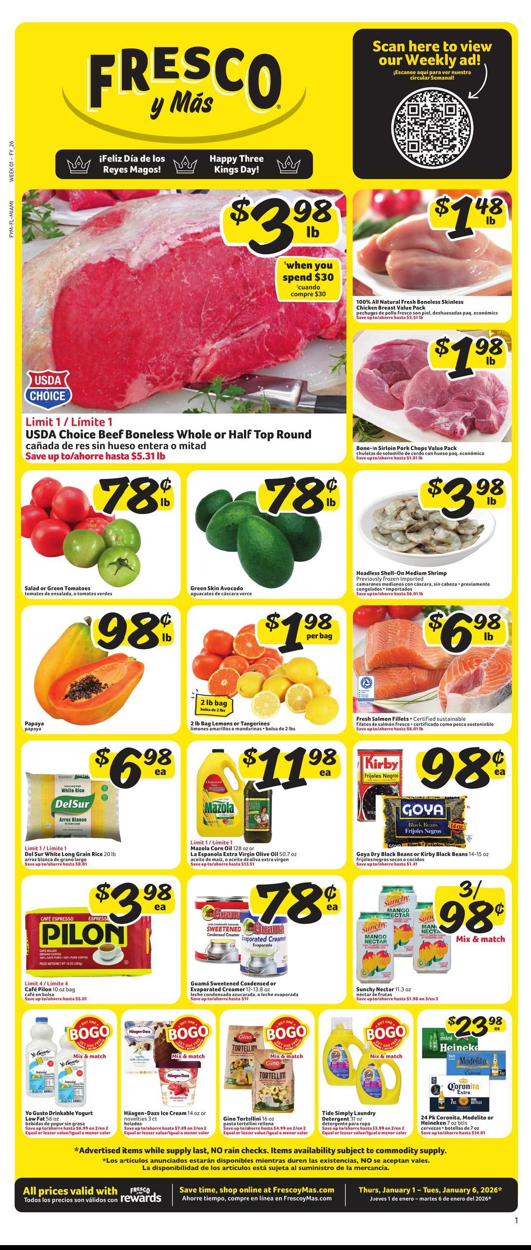 Fresco Y Mas Weekly Ad (01/01/26 - 01/06/26) & Flyer Preview - EveryPayJoy