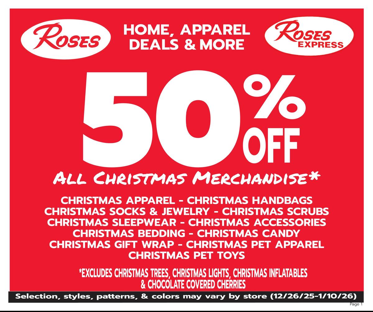 Roses Discount Stores Weekly Ad (12/26/25 - 01/10/26) & Flyer Preview ...