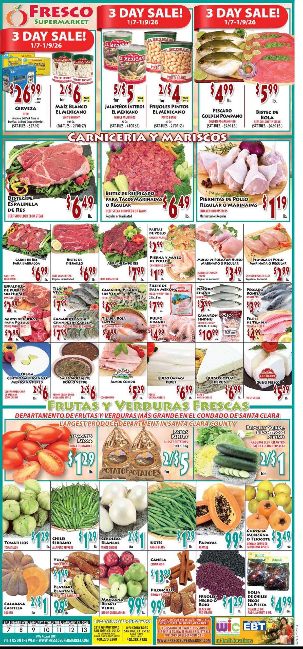 Fresco Supermarket Weekly Ad (01/07/26 - 01/13/26) & Flyer Preview ...