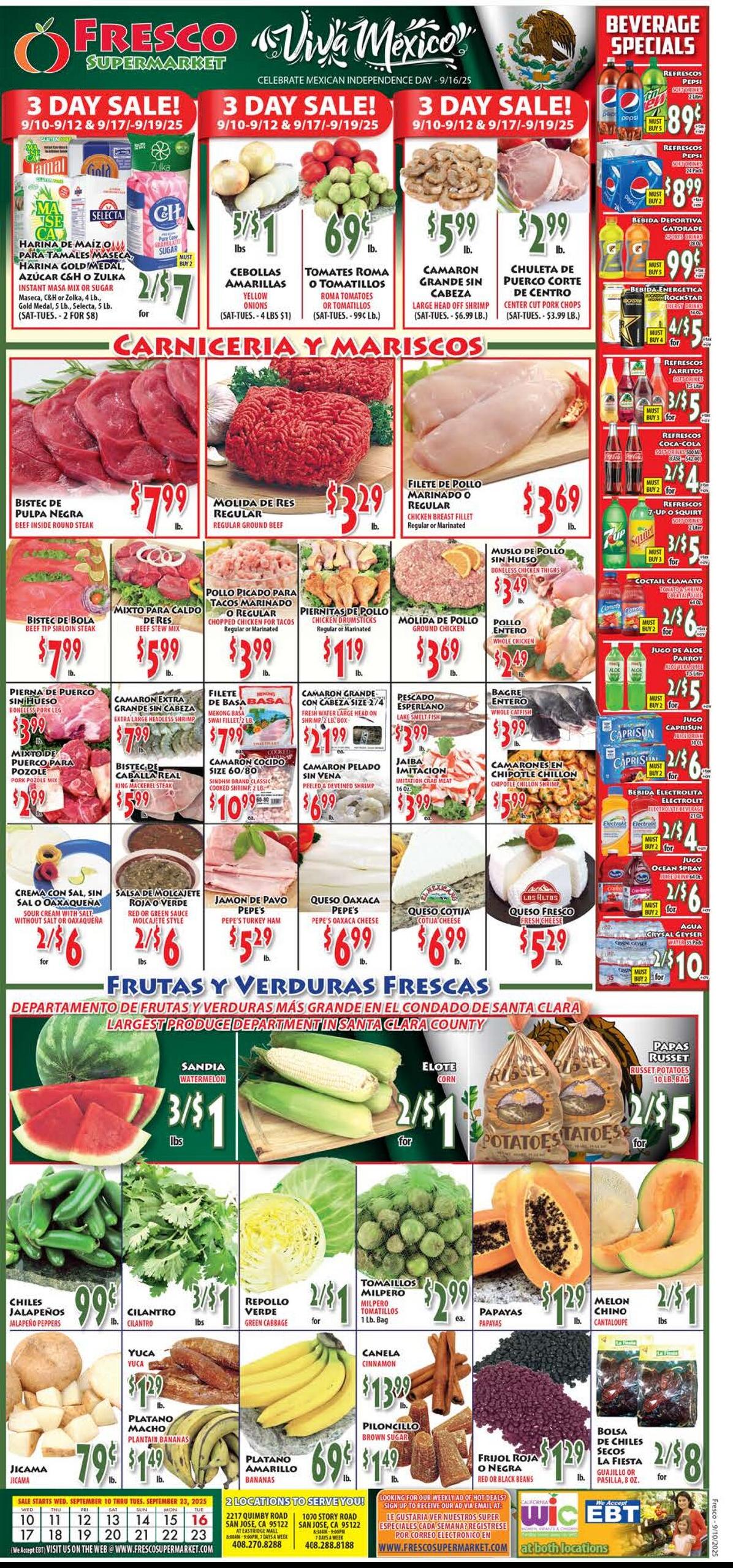 Fresco Supermarket Weekly Ad (09/10/25 - 09/23/25) & Flyer Preview ...